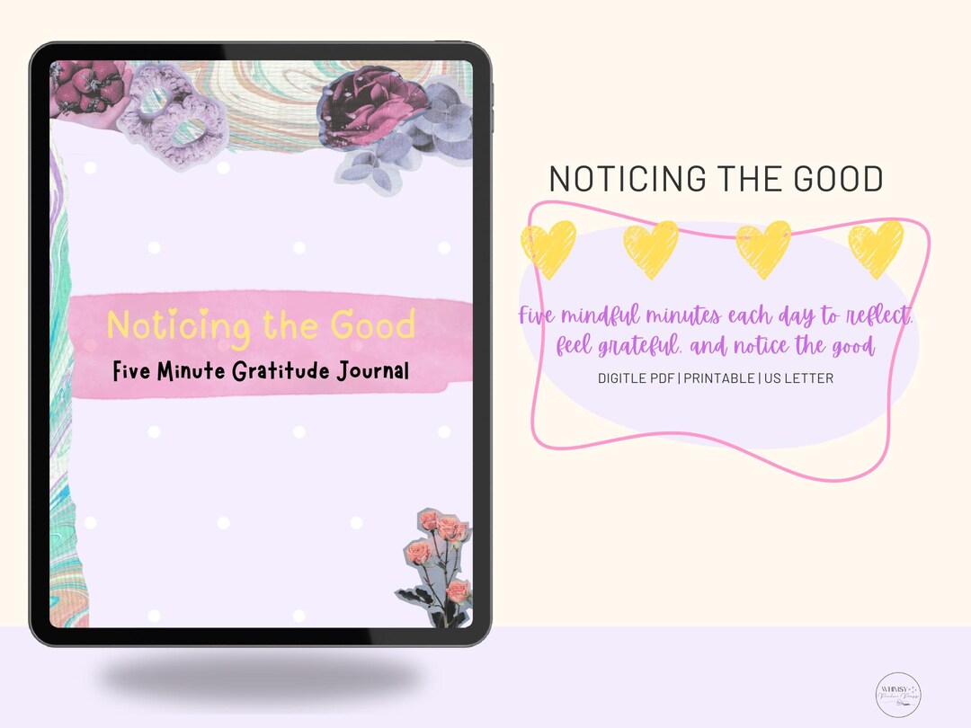Gratitude Journal Printable PDF | Five Minute Daily Reflection ...