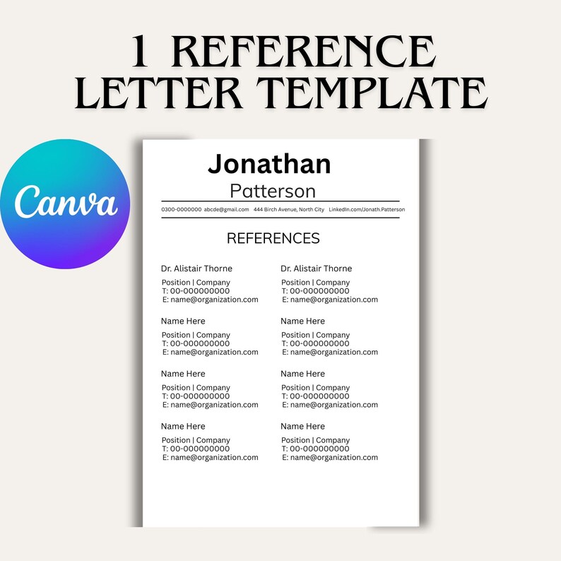 Modern Resume Template | Canva CV, Cover Letter, and References (US ...