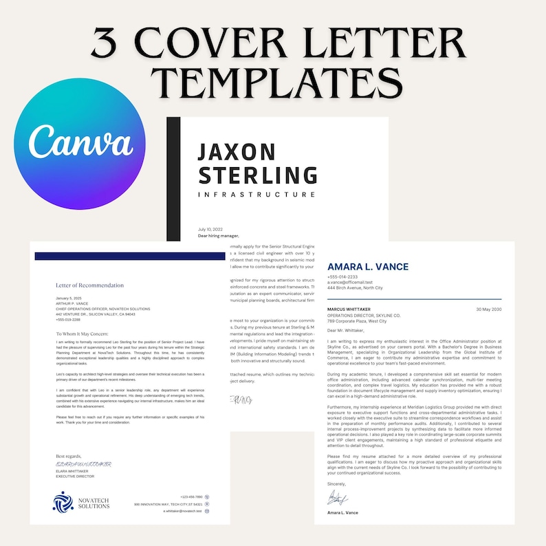 Modern Resume Template | Canva CV, Cover Letter, and References (US ...