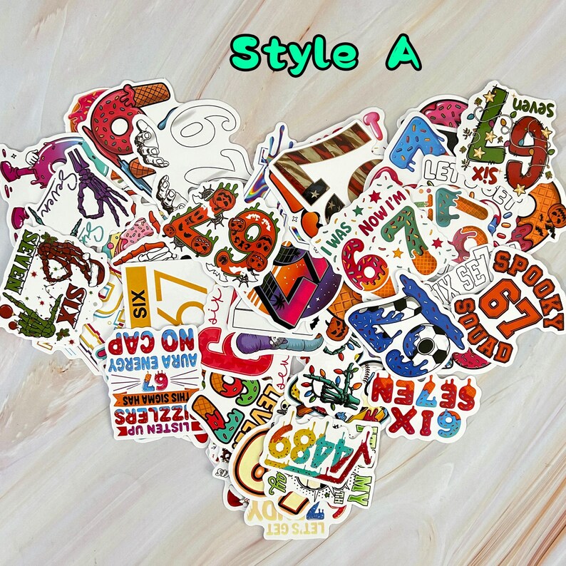 67 Kid Themed Sticker Sheets,viral 67 Kid Party Favor Gift,6 7 Birthday ...
