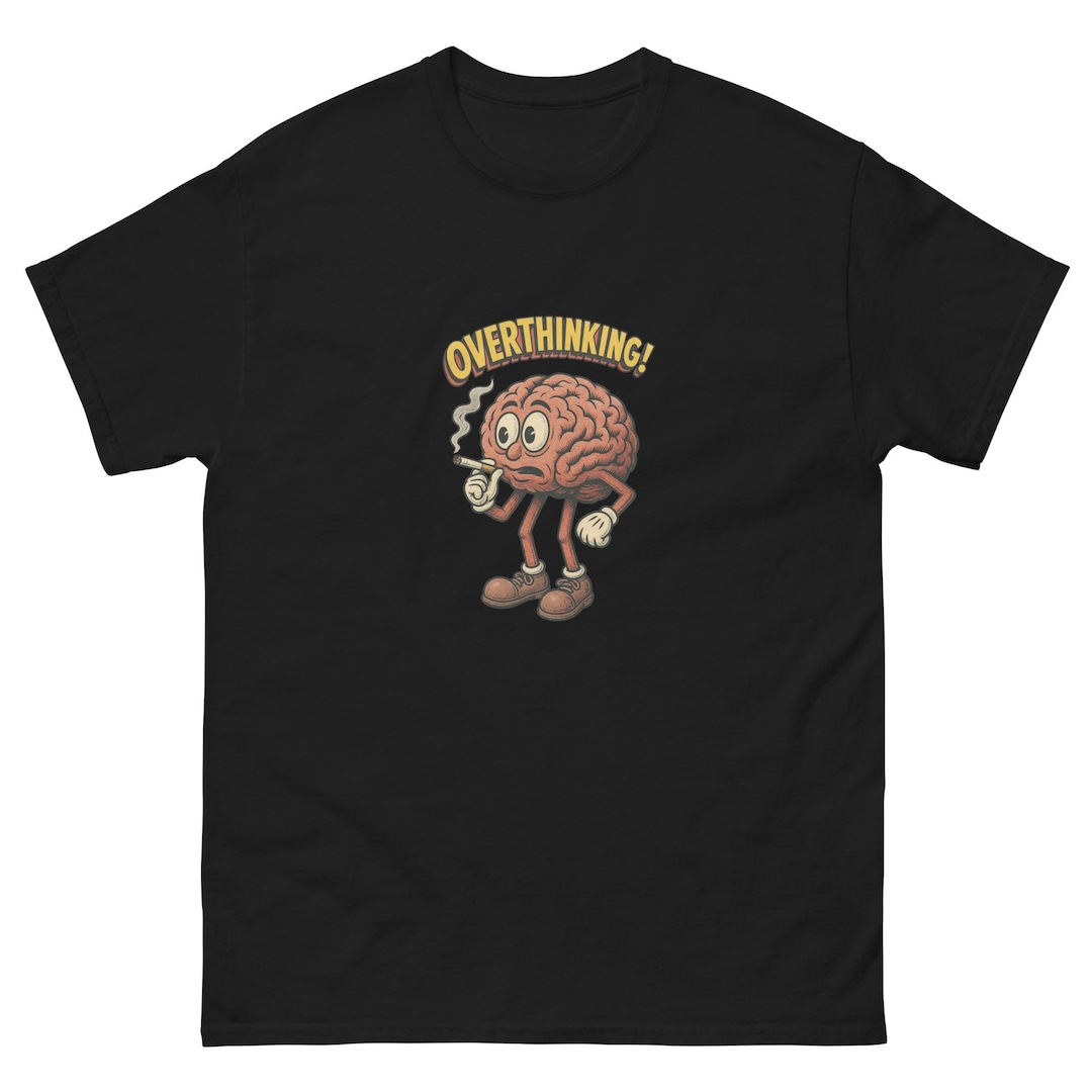 Overthinking Brain Illustration – Funny Anxiety Humor Artwork ...