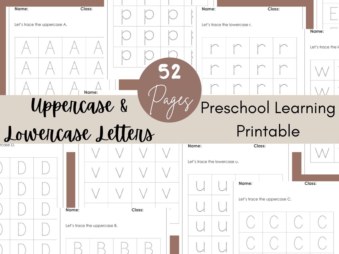 Alphabet Tracing Worksheets Uppercase and Lowercase Letters Preschool ...