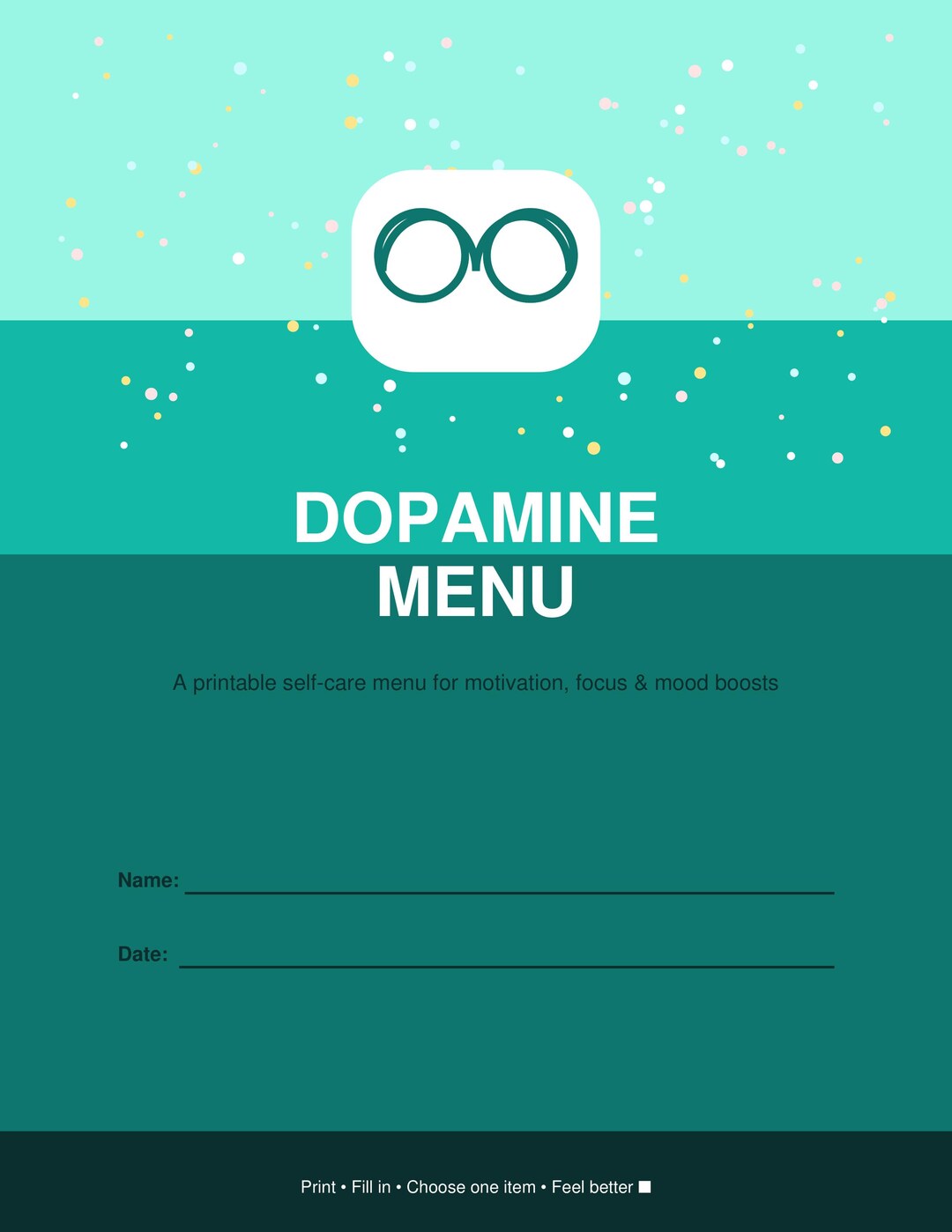 Dopamine Menu Printable PDF | ADHD Friendly Self Care Planner ...