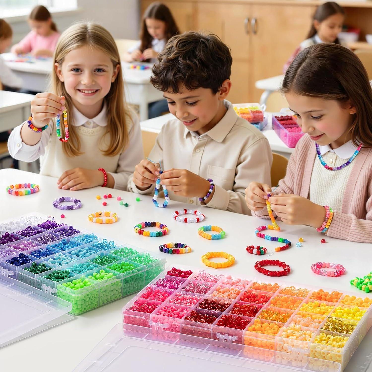 10080PCS Pony Beads Kit – 56 Rainbow Colors Kandi Beads Set With ...