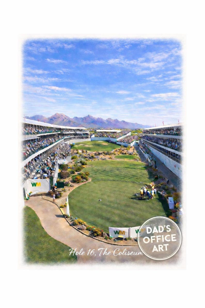 Hole 16, the Coliseum | Waste Management Open Golf Print | TPC ...