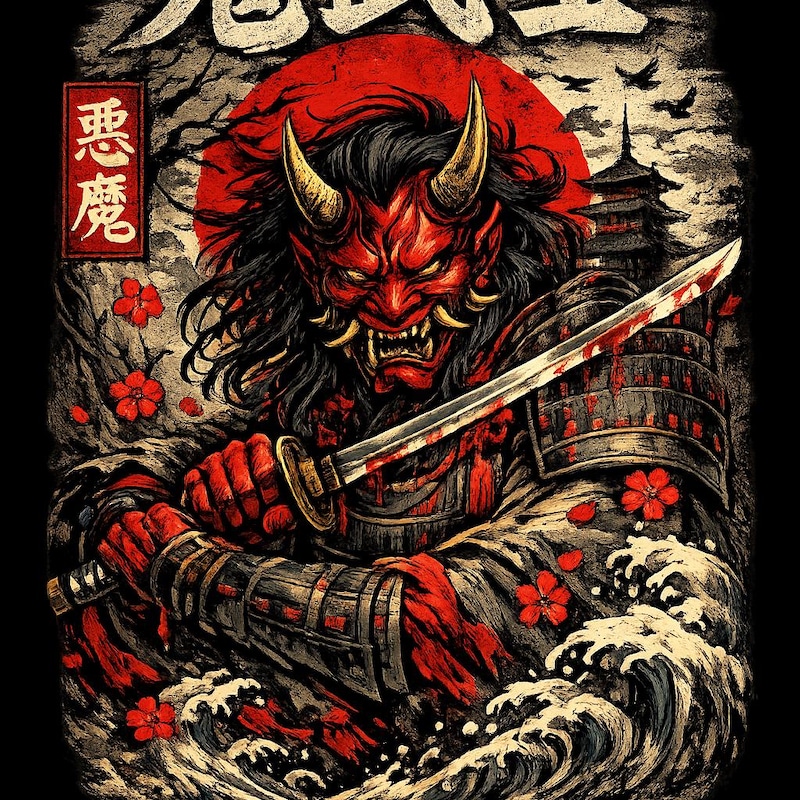 Mens Oni Tshirt - Etsy