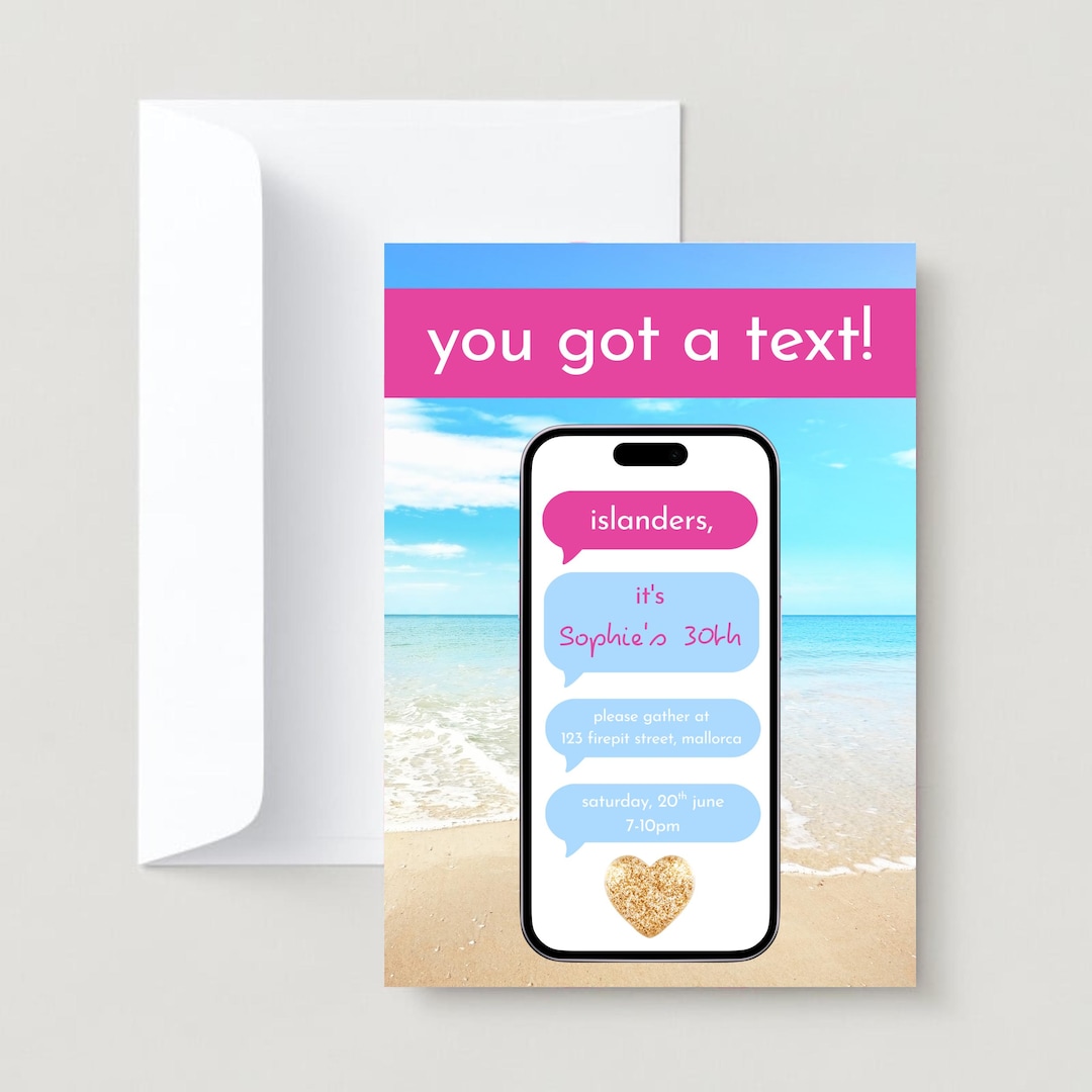 Love Island Birthday Invitation | Love Island Party Invite | Love ...