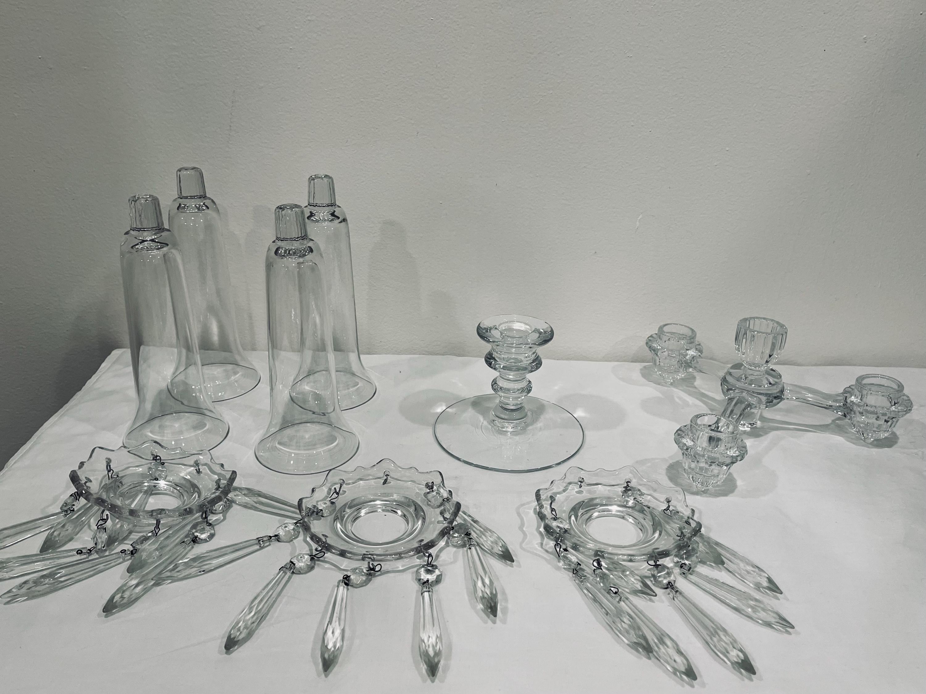 Vintage Cambridge Arms Crystal Epergne Candelabra With Bobesches ...