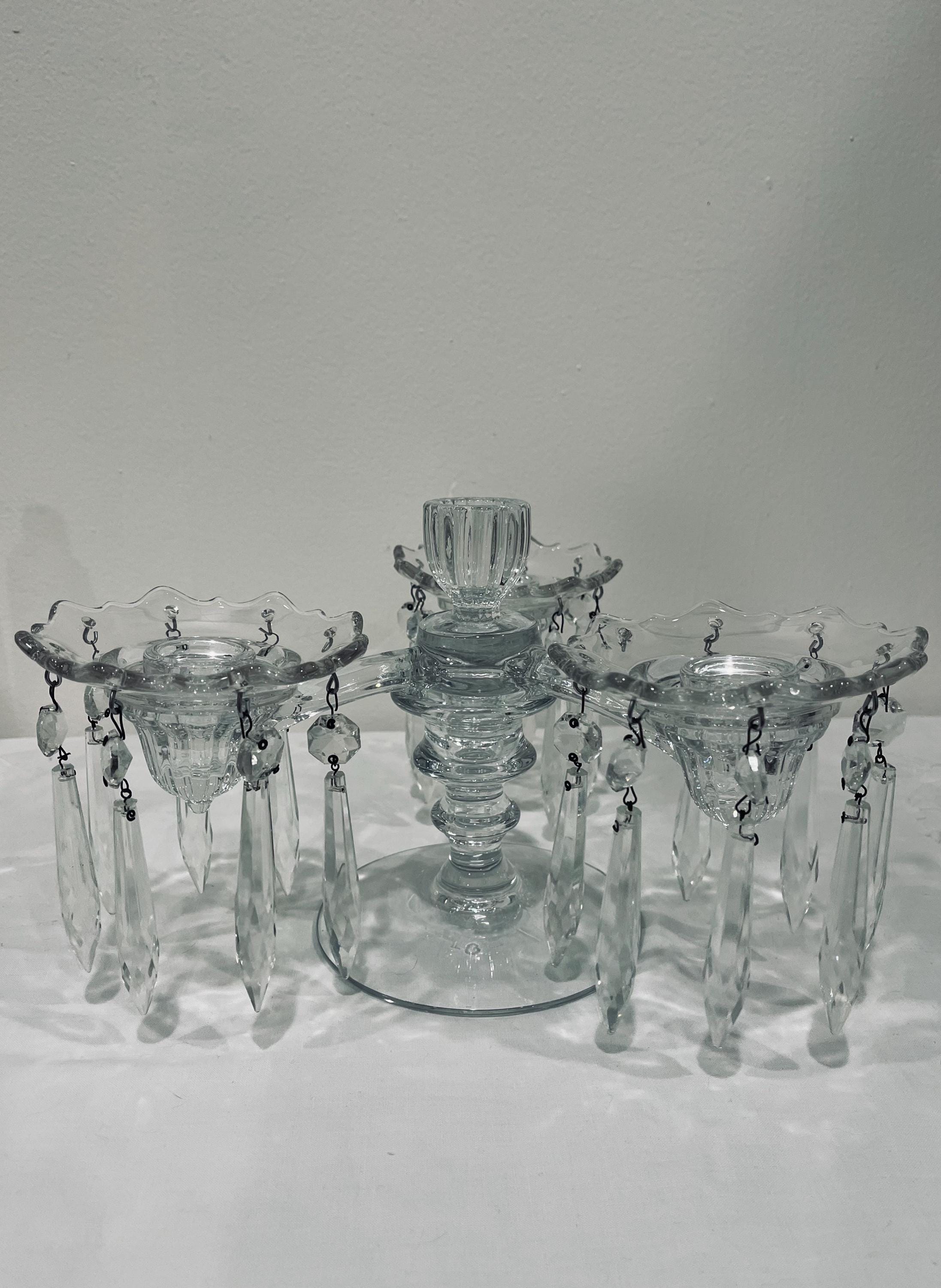 Vintage Cambridge Arms Crystal Epergne Candelabra With Bobesches ...
