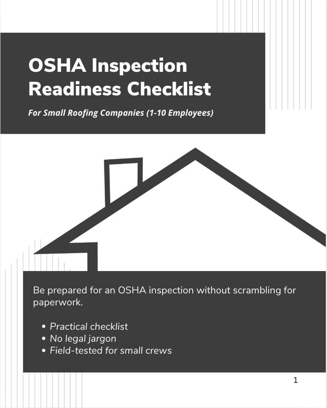 OSHA Inspection Checklist for Small Roofing Companies (PDF) | Roofing ...