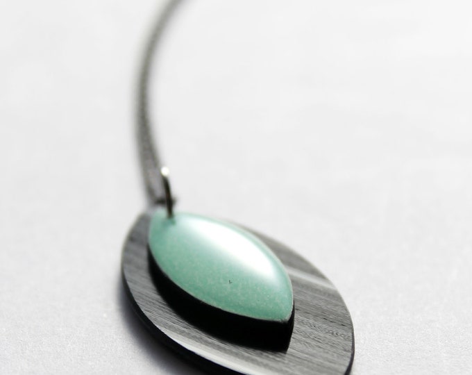 Modern Vinyl Record Jewelry Eco-friendly Necklace Aqua - Etsy