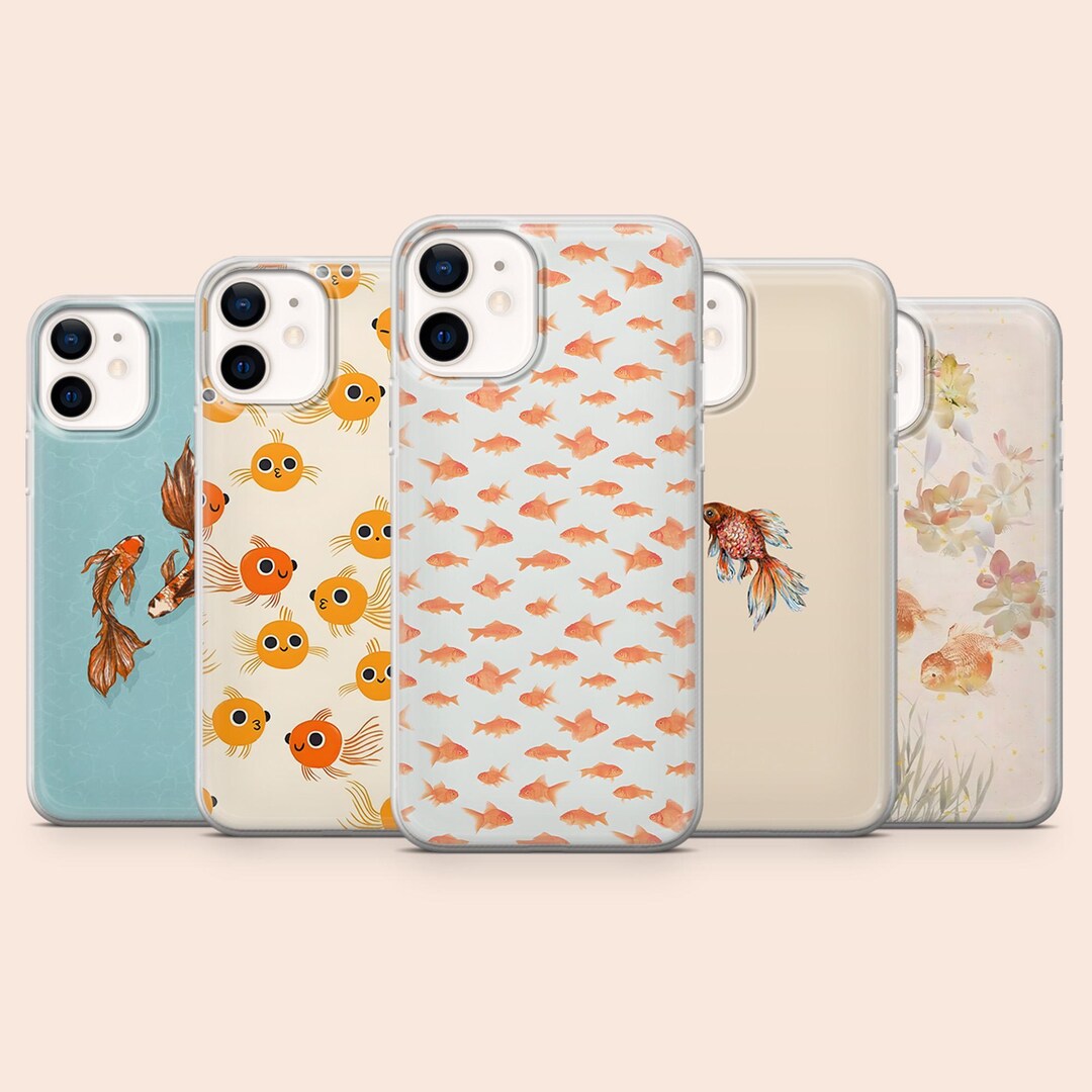 Goldfish Pattern Phone Case Fish Cover for iPhone 17, 16pro, 15, 14, 13 ...