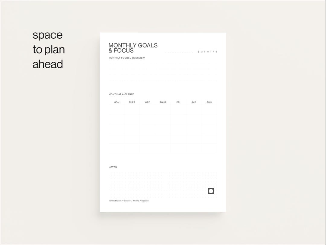 Monthly Focus Planner | Digital PDF & iPad | Set Direction Without ...