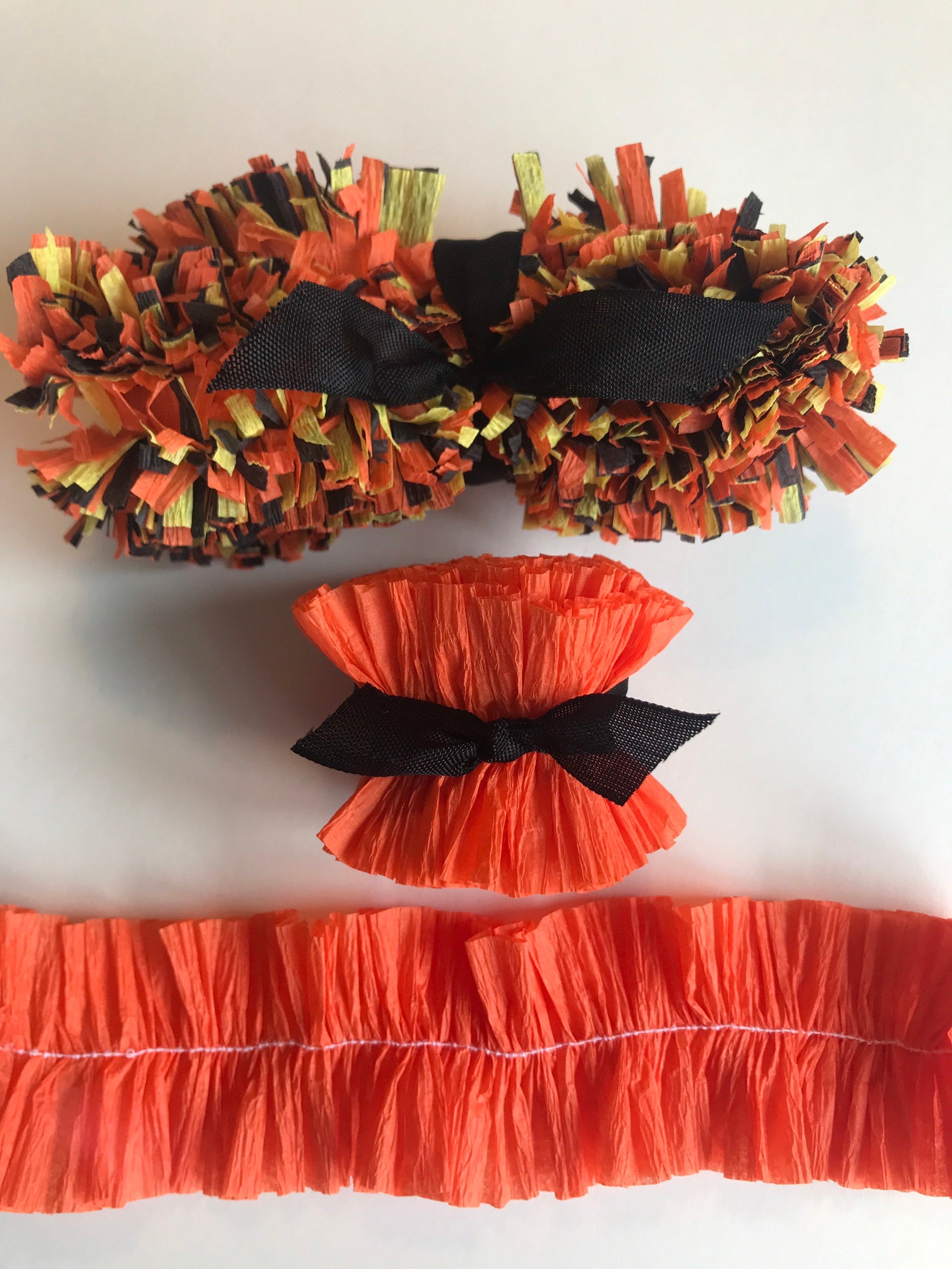 Free Shipping Handmade Crepe Paper Ruffles With Orange DIY - Etsy