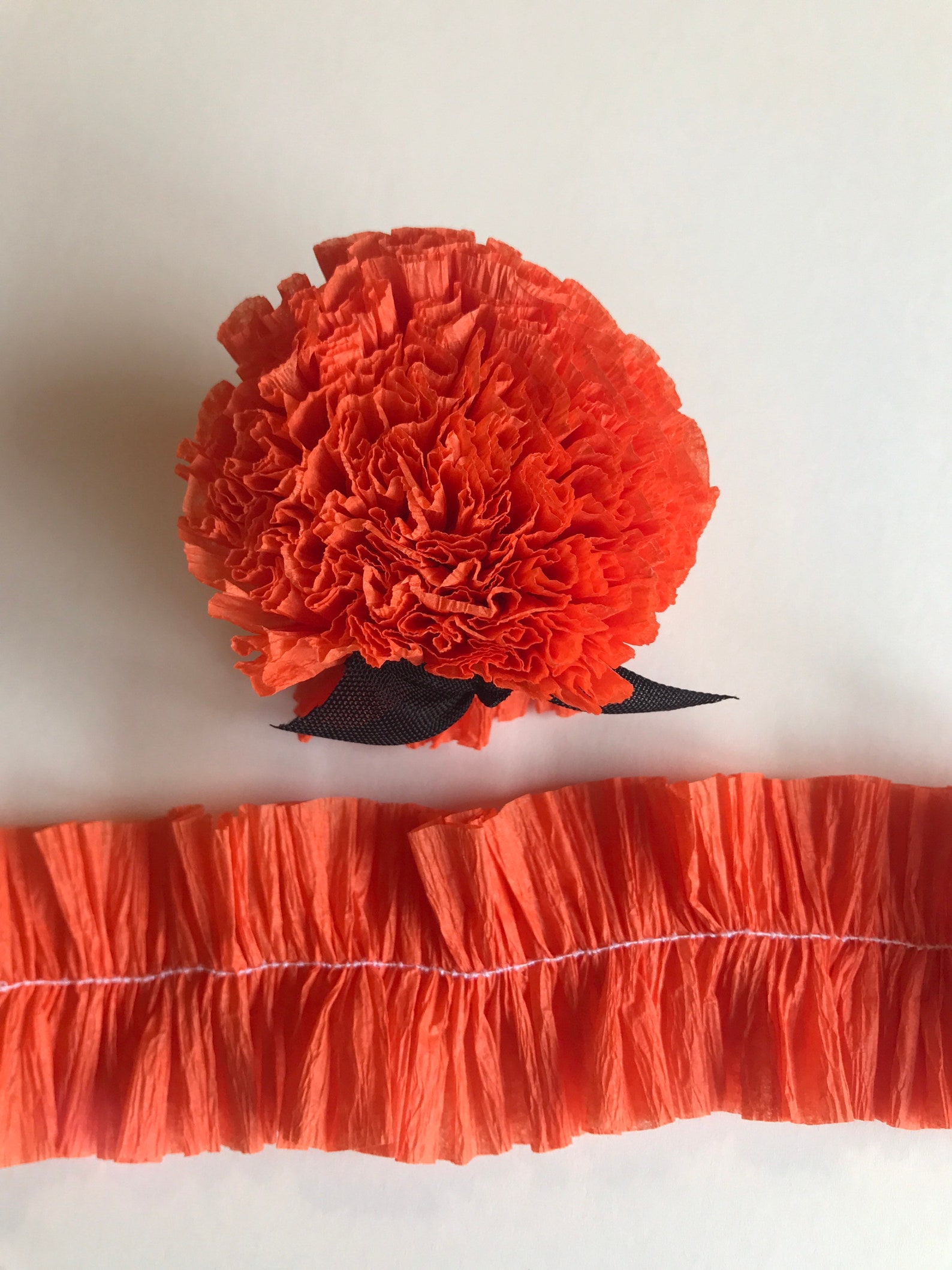 Free Shipping Handmade Crepe Paper Ruffles With Orange DIY - Etsy
