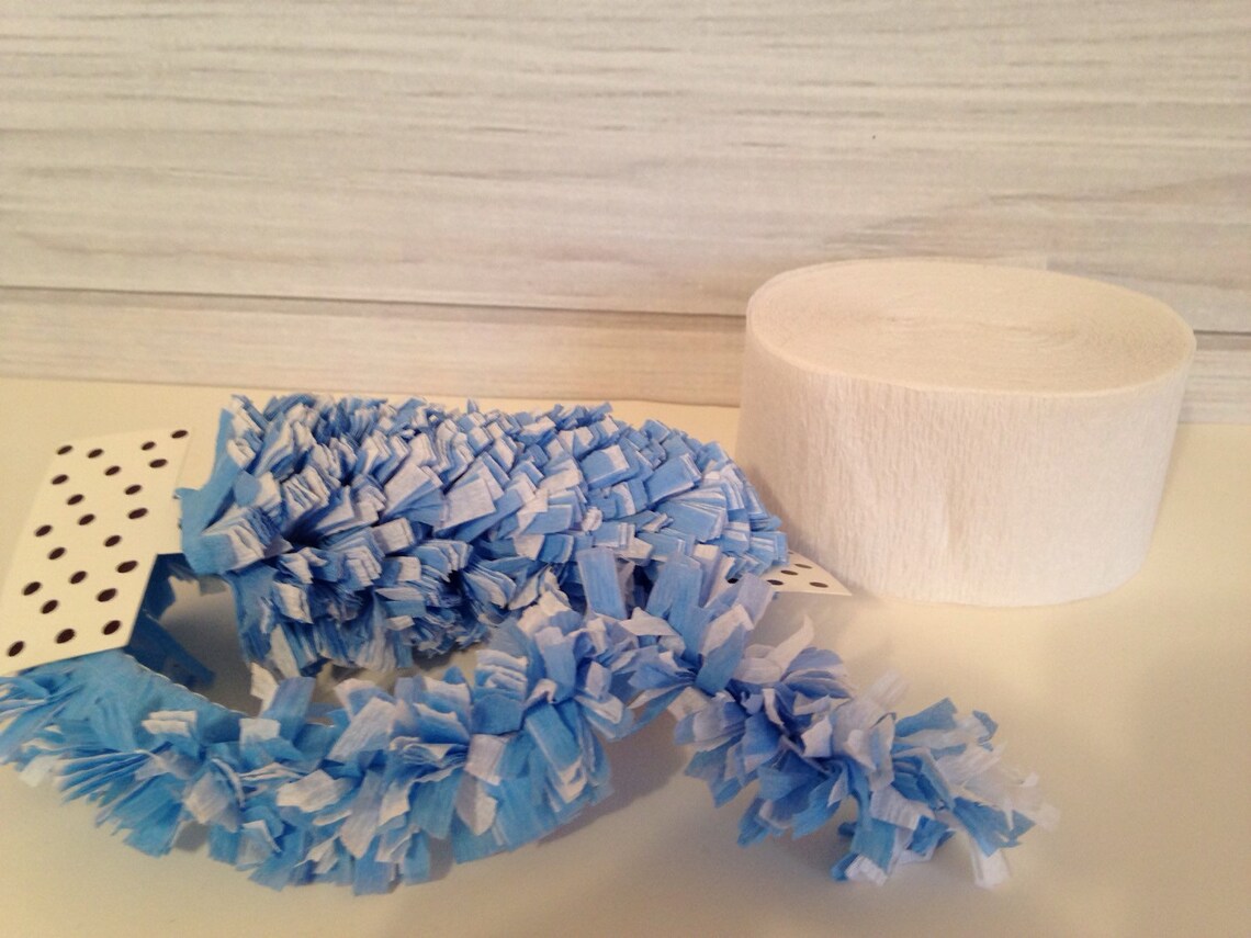 Free Shipping Paper Festooning Crepe Paper Garland Banner Blue - Etsy