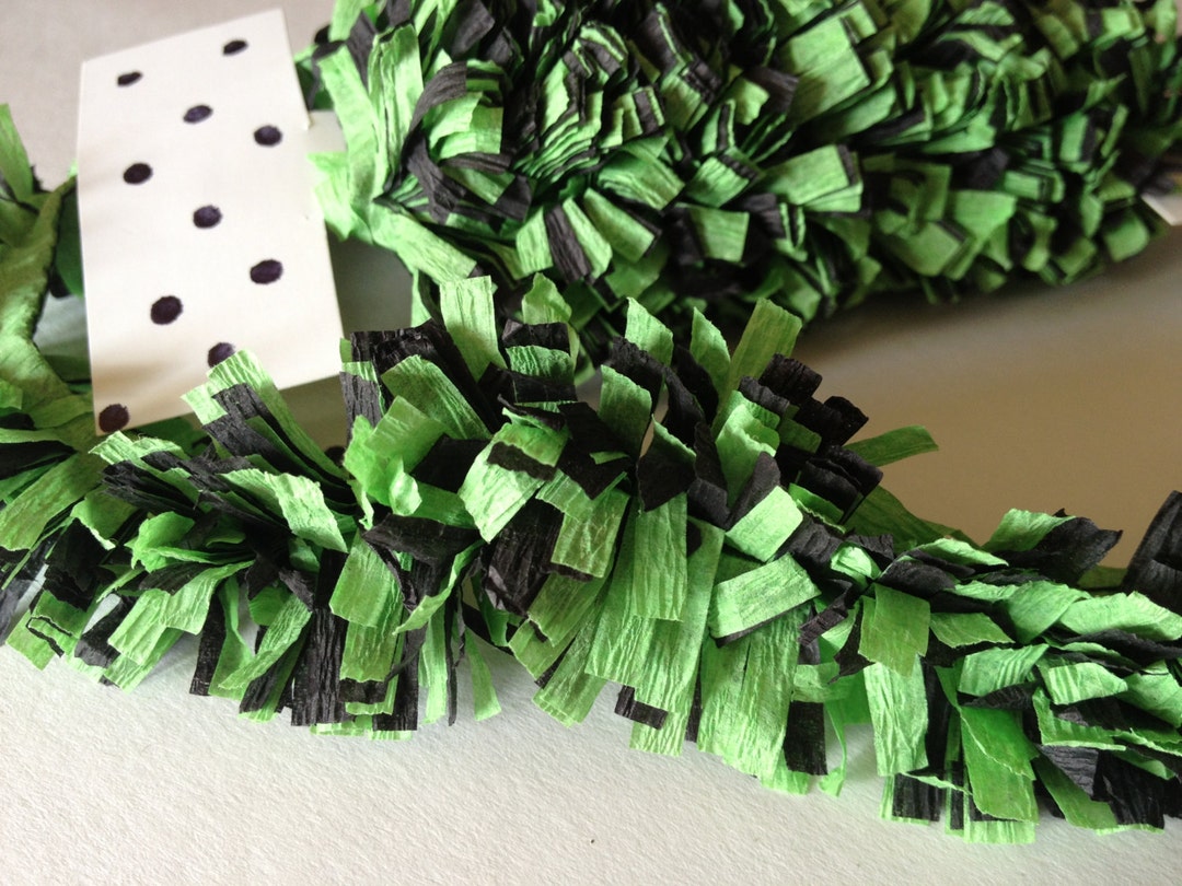 Free Shipping Paper Festooning Crepe Paper Garland Banner Green N Black ...