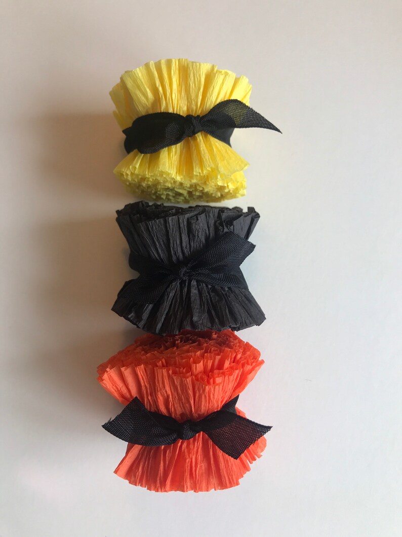 Free Shipping Handmade Black Crepe Paper Ruffles DIY Party - Etsy
