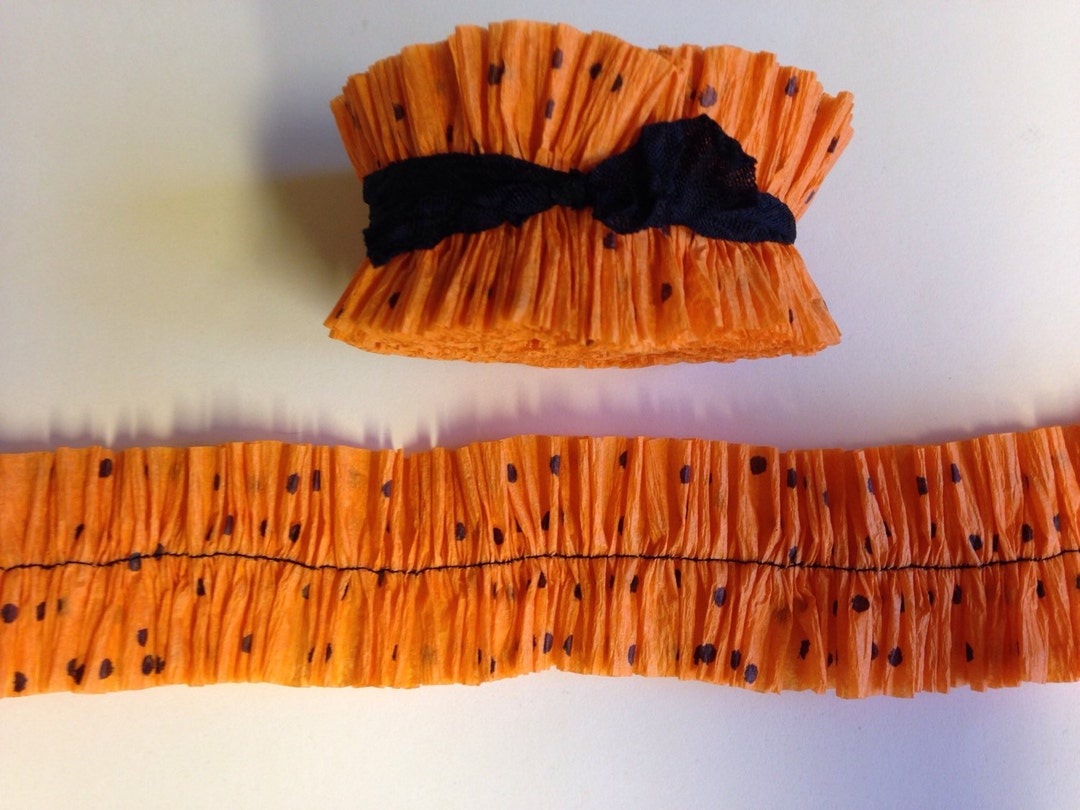 Free Shipping Handmade Crepe Paper Ruffles With Polka Dots Orange DIY ...