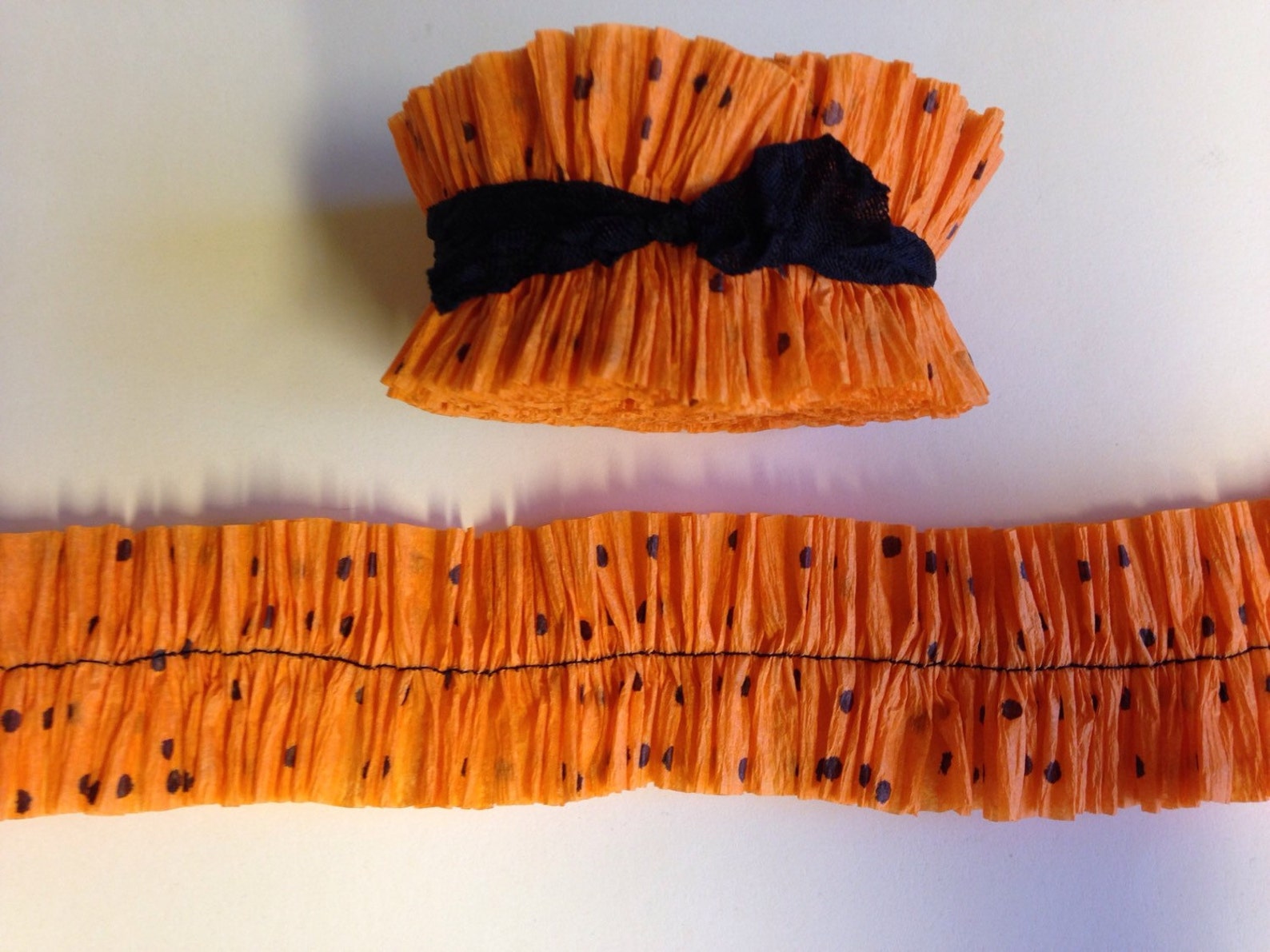 Free Shipping Handmade Black Crepe Paper Ruffles DIY Party - Etsy