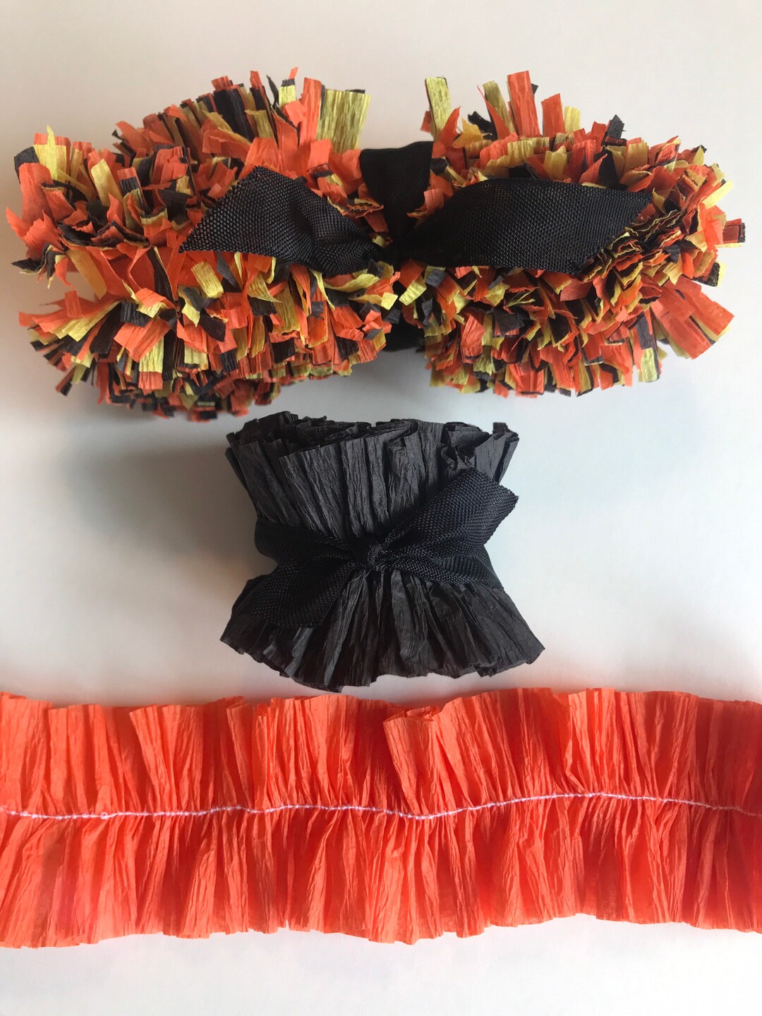 Free Shipping Handmade Black Crepe Paper Ruffles DIY Party Decoration ...
