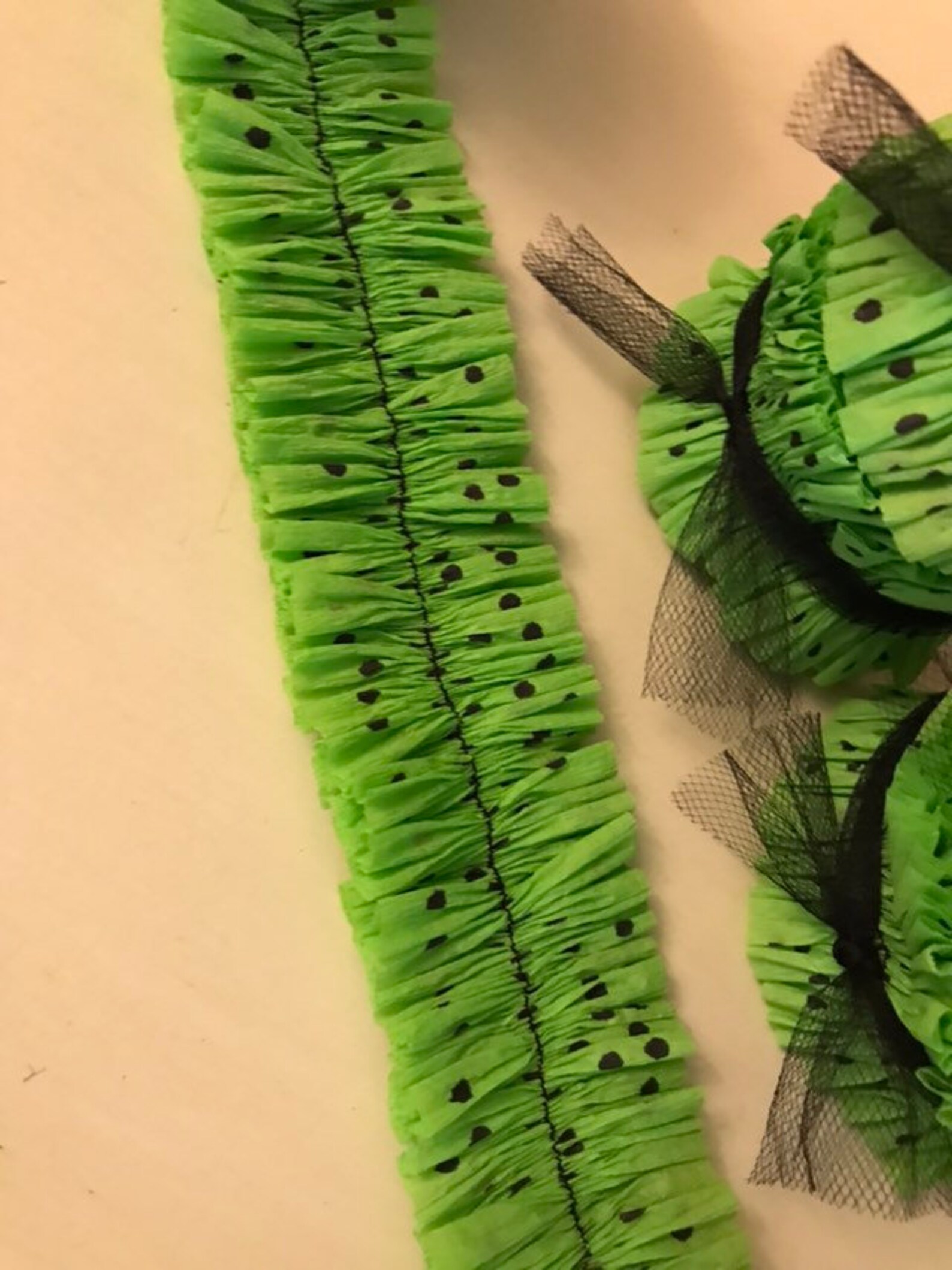 Free Shipping Handmade Crepe Paper Ruffles Lime Green with | Etsy