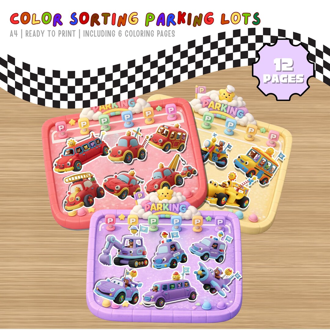 Cars Matching and Sorting Colors Activity – Cut & Color Printable for ...