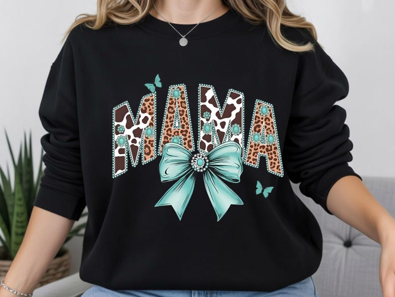 Leopard Cow Print Gigi Sweater, Western Grandmother Shirt, Rodeo Gigi ...