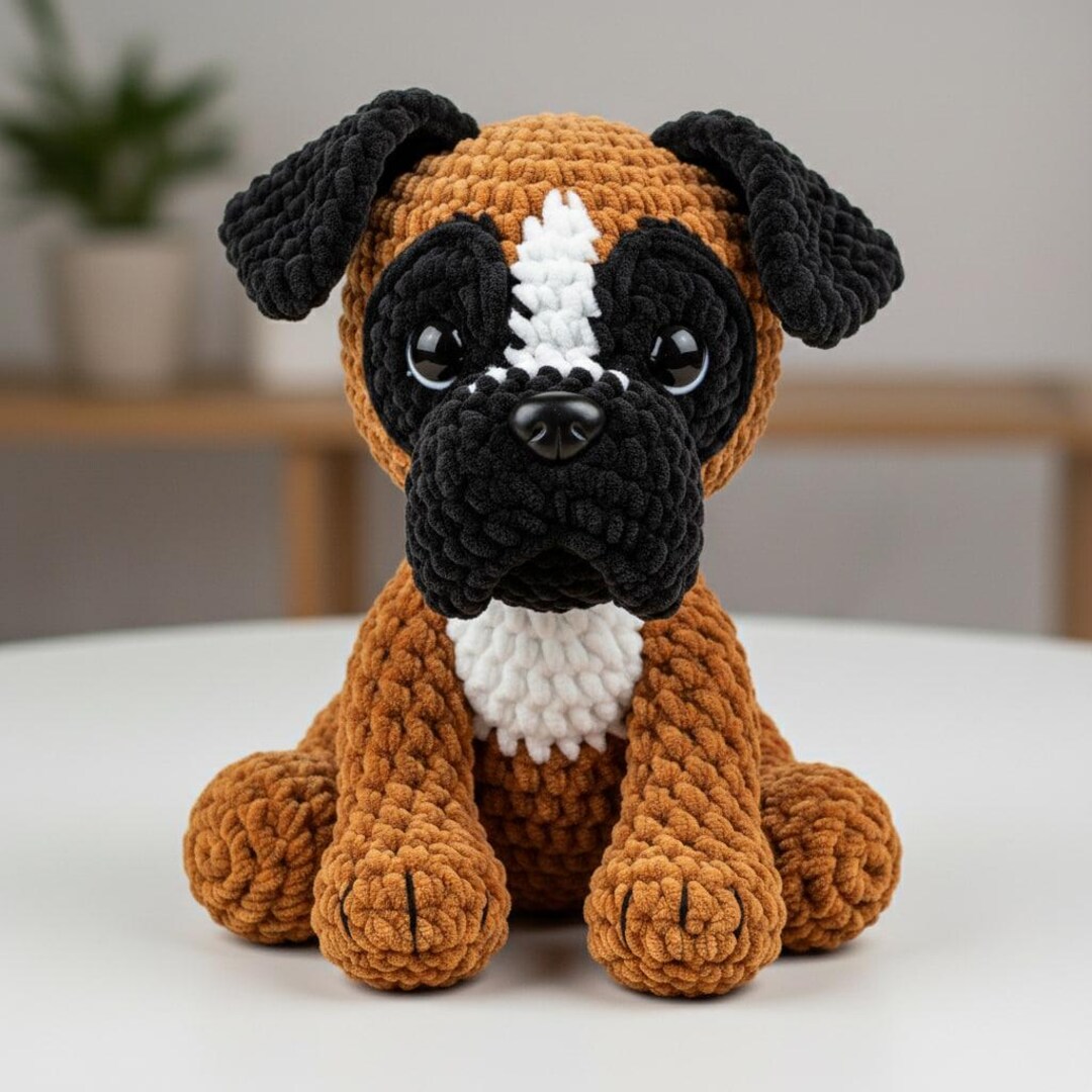 Custom Boxer Dog Crochet From Photo – Handmade Boxer Puppy Doll ...