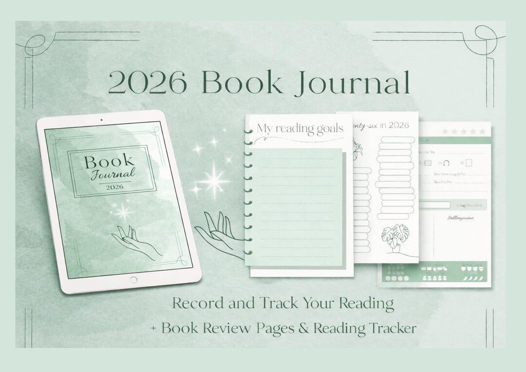 Journal de lecture fantastique 2026 PDF | suiveur de livre et agenda de ...