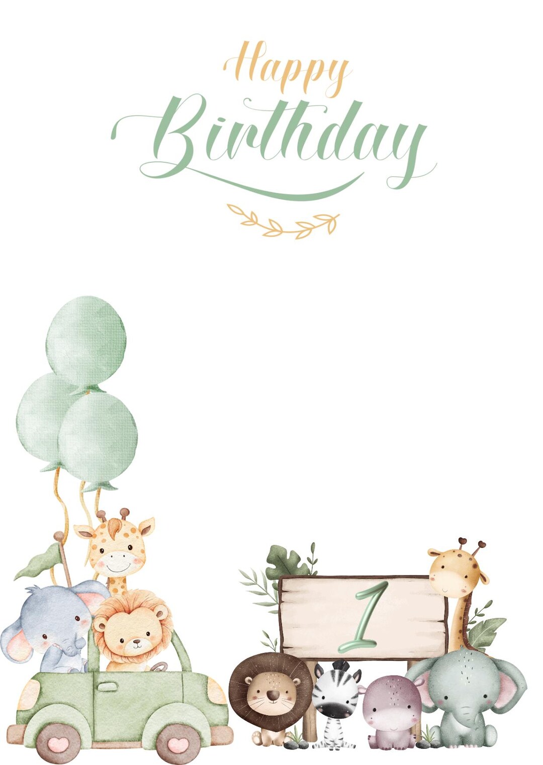 Jungle Animals Birthday Poster Kids Safari Decor - Etsy