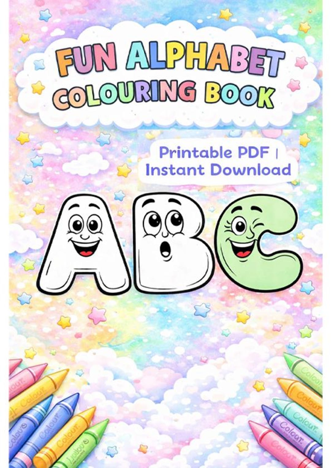 Fun Alphabet Colouring Book - Etsy