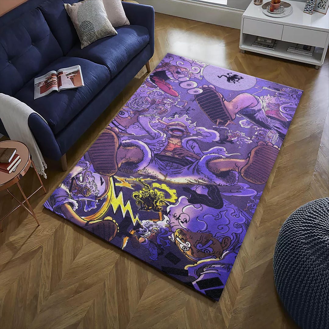 Luffy Anime Rug, Straw Hat Pirate Floor Mat, Manga Fan Gift - Etsy