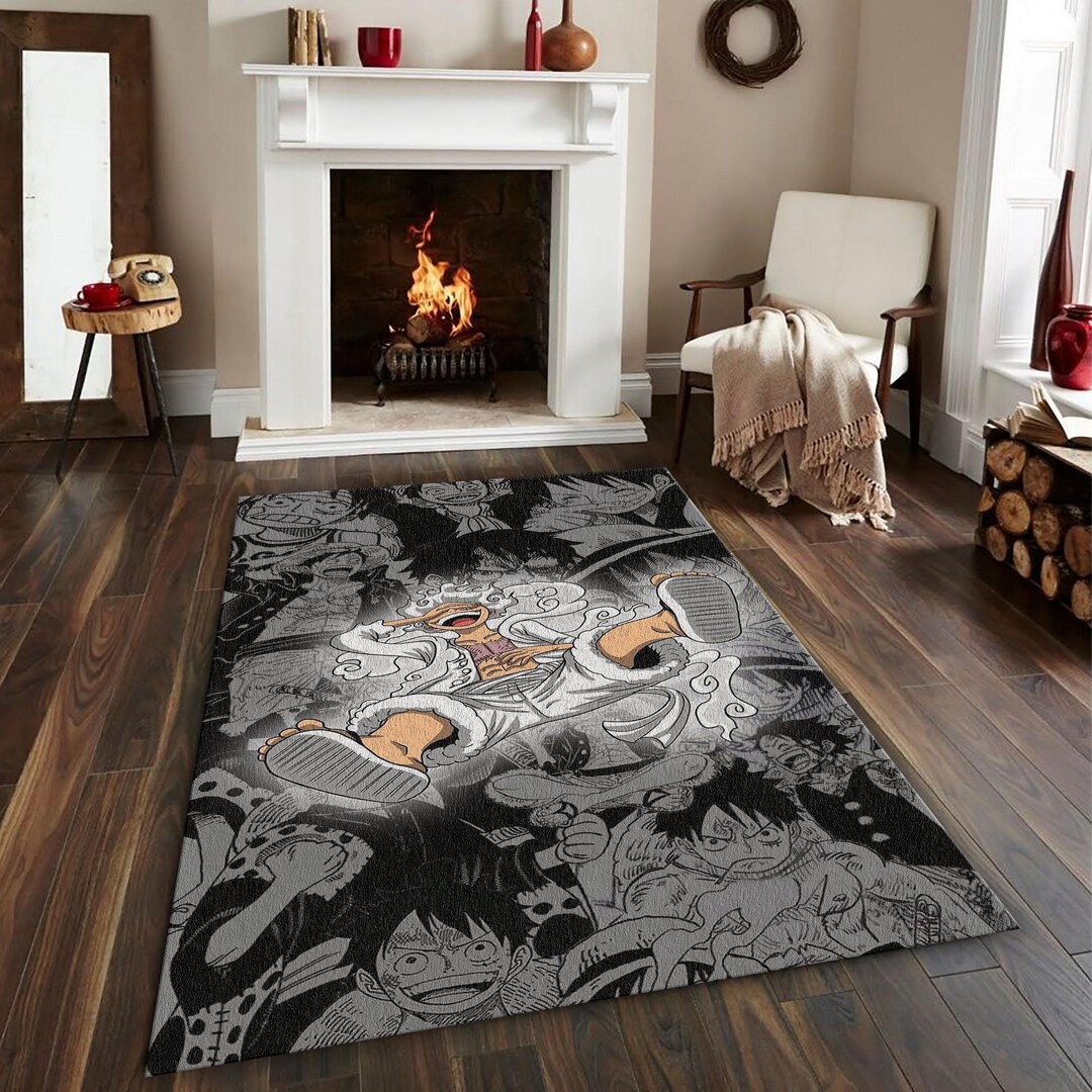 Luffy Anime Rug, Straw Hat Pirate Floor Mat, Manga Fan Gift - Etsy