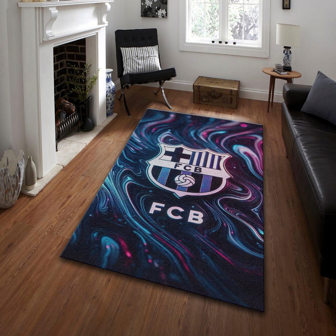 FC Barcelona Football Rug - Barca Soccer Fan Area Mat - Non-slip ...