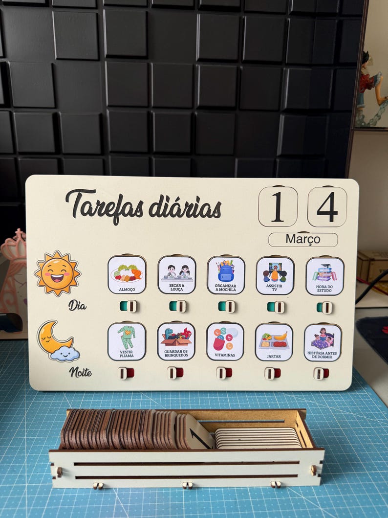 Children's Daily Task Chart | Digital File for Laser Cutting | Children ...