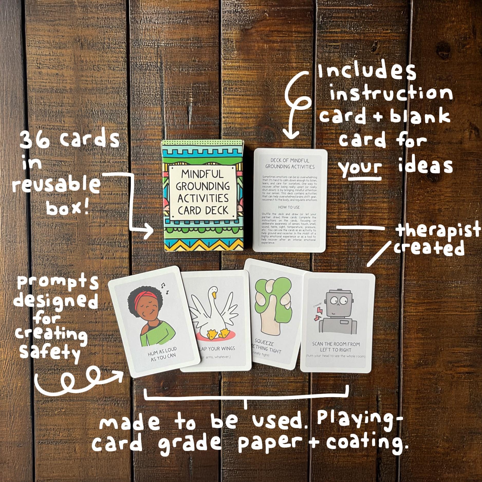 Trauma Sensitive Mindful Grounding Card Deck | Therapist Created ...