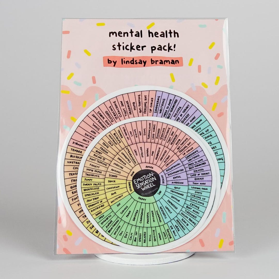 Sticker Bundle: Emotion Sensation Wheel | Set of 4 Stickers - Etsy