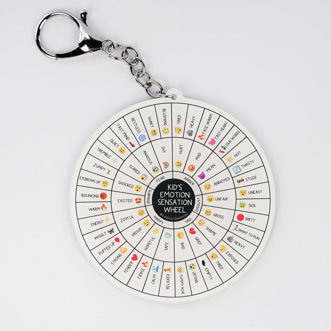 Kids' Emotion Sensation Wheel | Emotional Learning Keychain or Backpack ...
