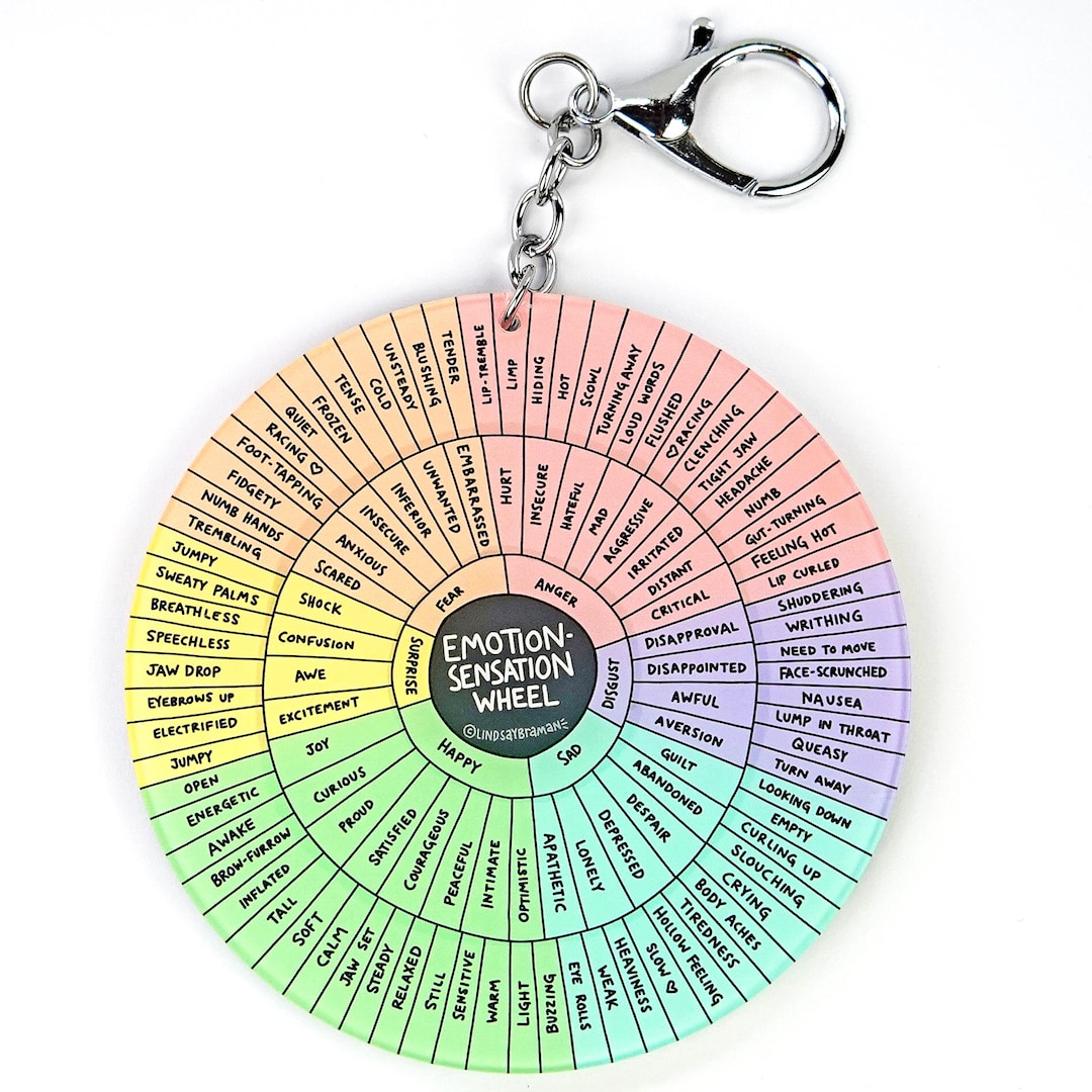 Emotion Sensation Wheel Keychain – Somatic/embodied Feelings Chart ...