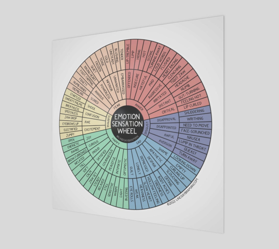 Emotion Sensation Wheel 2022 by Lindsay Braman Poster - Etsy Canada