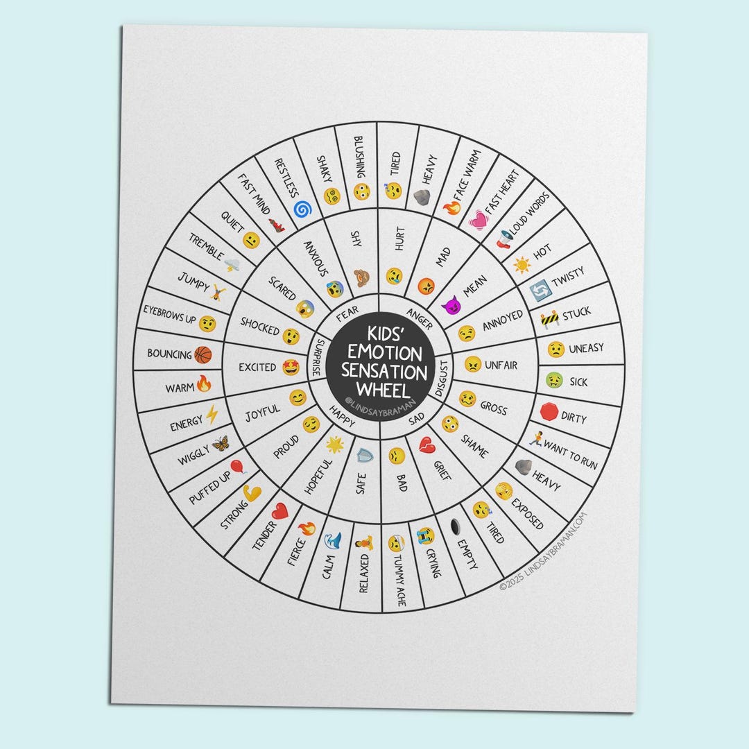 Printable PDF Download: Kids' Emotion-sensation Feeling Wheel | A ...