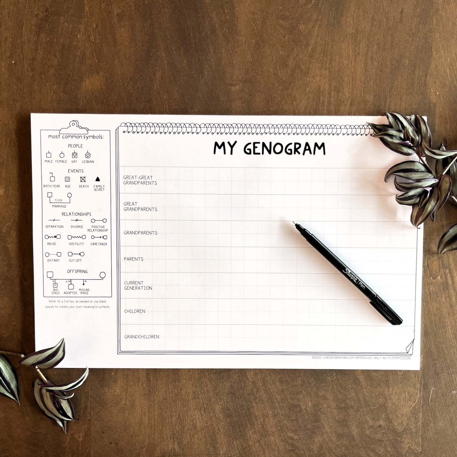 Counseling Tool: Genogram Template Tearaway Notepad | an Accessible ...
