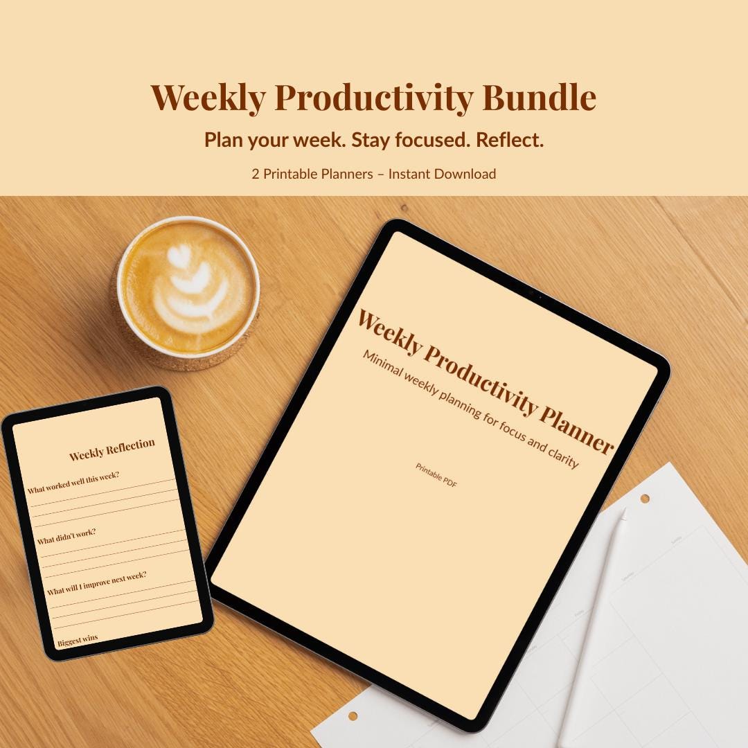 Weekly Productivity Bundle Printable | Weekly Planner, Daily Routine ...
