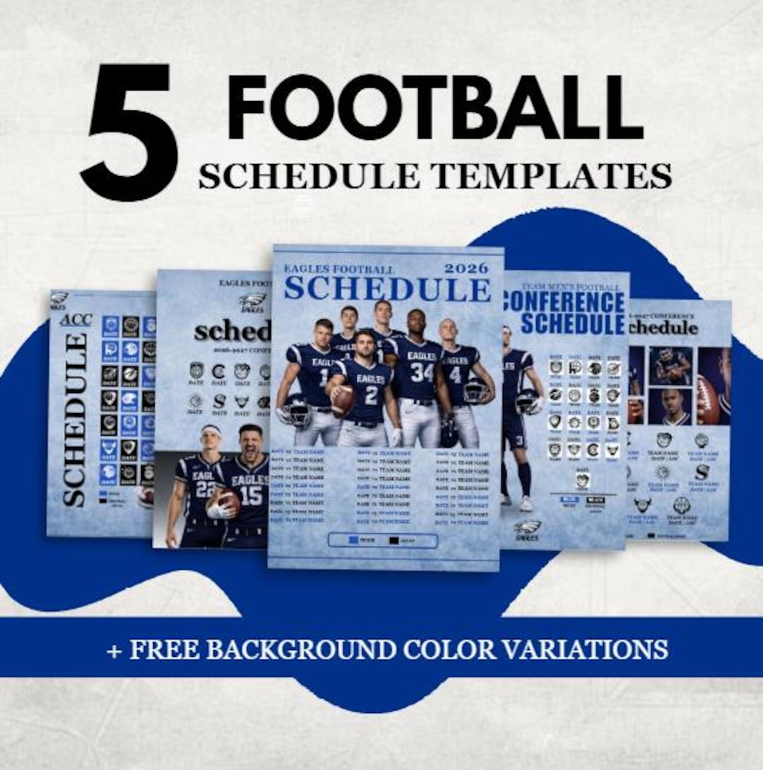 Football Canva Schedule Template | Editable Social Media Graphics ...