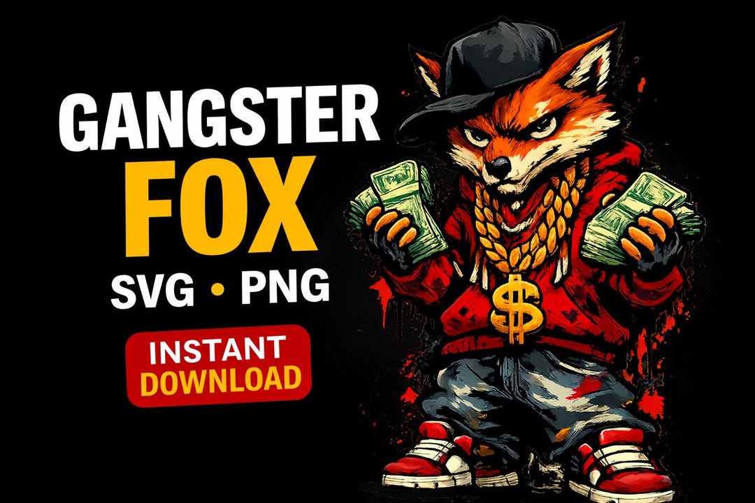 Gangster Fox SVG, Hip Hop Rapper Clipart, Street Art Design (digital ...