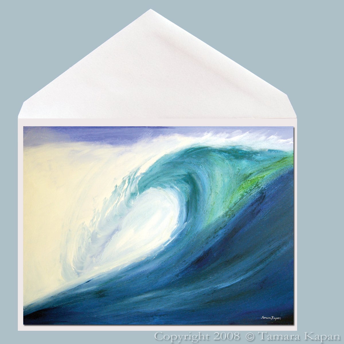 Blue Wave Art Greeting Card by Tamara Kapan - Celebration, Birthday ...