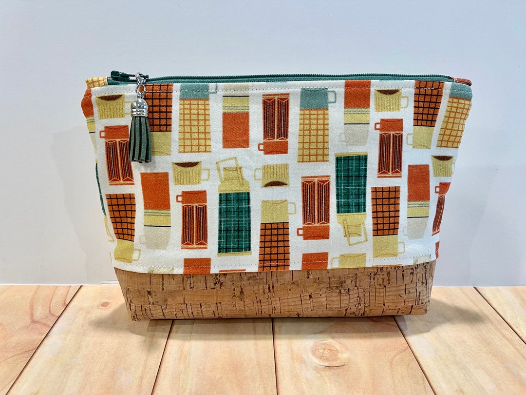 Zipper Pouch, Thermos Pouch, Retro Camping Bag, Retro Thermos Fabric ...