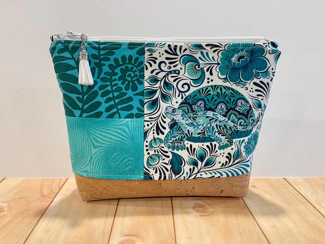 Turtle Zipper Pouch, Tula Pink Fabric, Turtle Pouch, Turtle Lover Gift ...