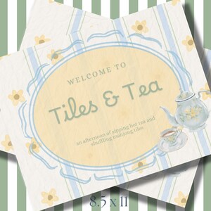 Mahjong Welcome Sign | Tiles & Tea Party Decor (printable, Editable in ...